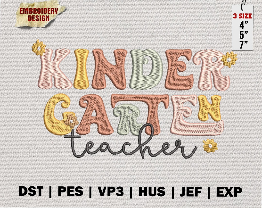 Kindergarten Teacher Embroidery Designs Back to School - Etsy