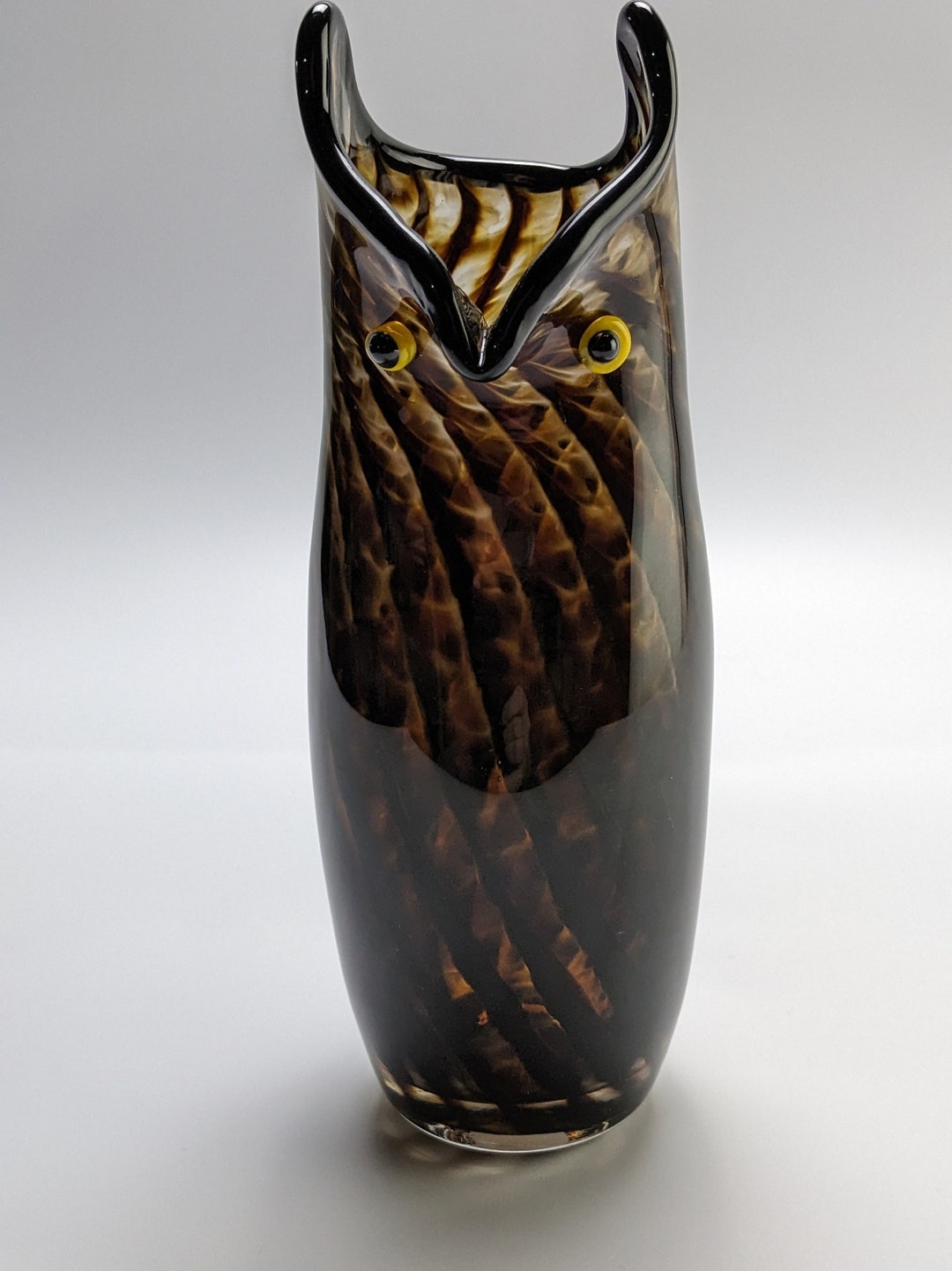 Handmade Blown Glass Owl Vase - Etsy
