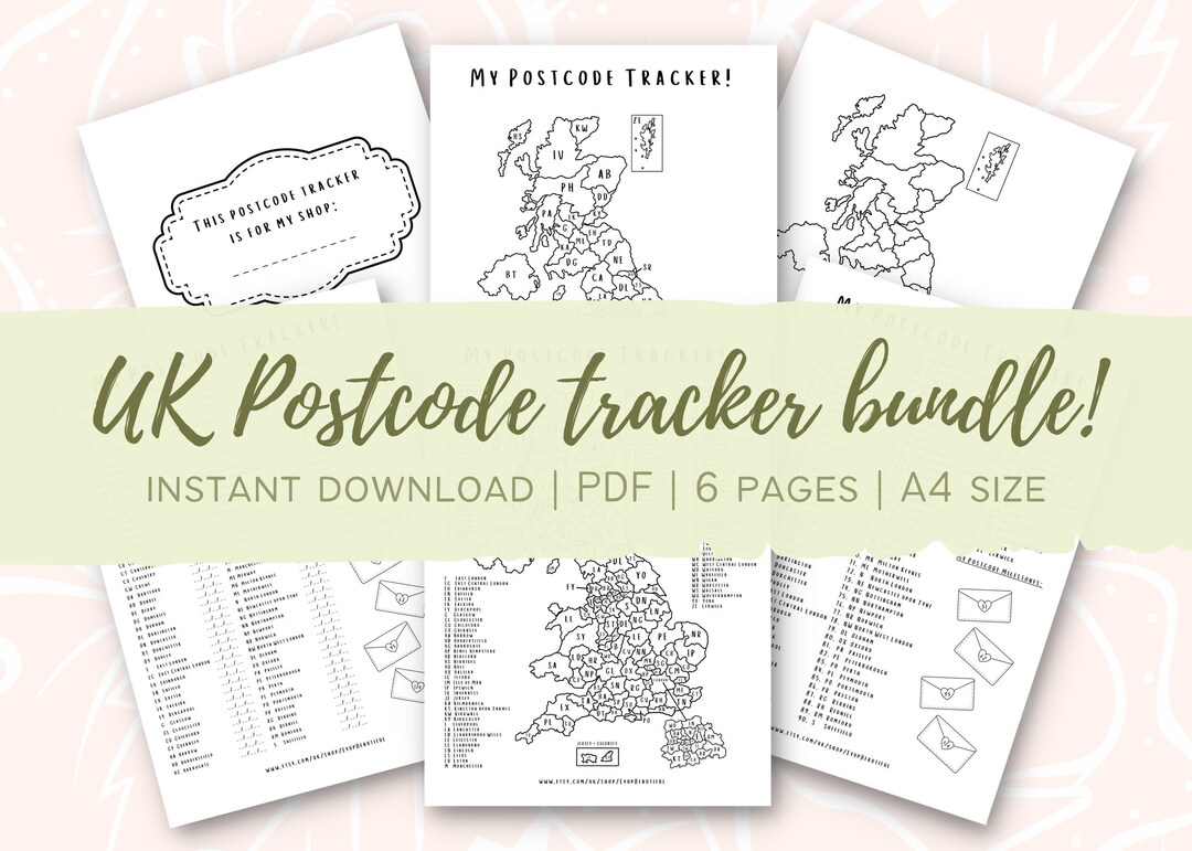 UK Postcode Map Tracker Bundle, Shop Sales Tracker, INSTANT DOWNLOAD ...