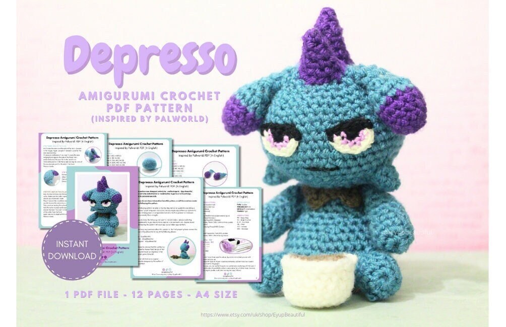 Depresso Crochet Amigurumi Pattern, PDF DIGITAL DOWNLOAD, More Espresso ...
