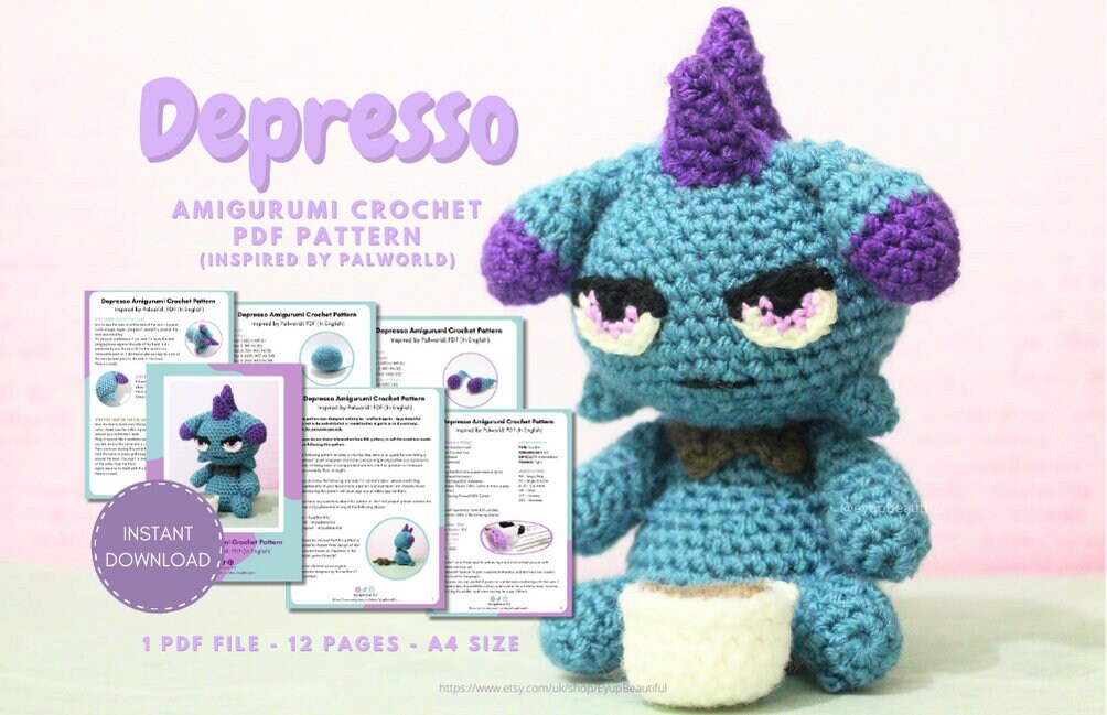 Depresso Crochet Amigurumi Pattern, PDF DIGITAL DOWNLOAD, More Espresso ...