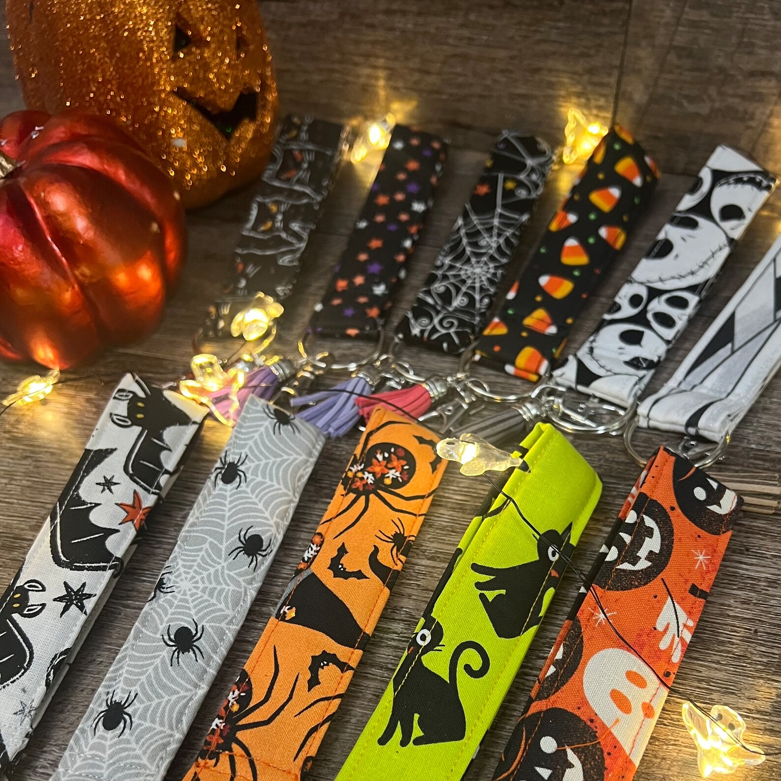 Halloween Wristlet Keychain Tassels Lobster Claw Clipper - Etsy