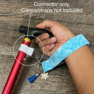 Strap Connector for Walking Cane Straps Elastic Black White Fit 3/4 ...