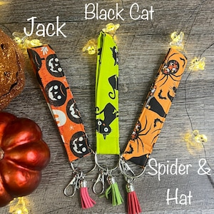 Halloween Wristlet Keychain Tassels Lobster Claw Clipper Spooky ...