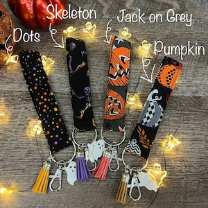 Halloween Wristlet Keychain Tassels Lobster Claw Clipper Spooky ...