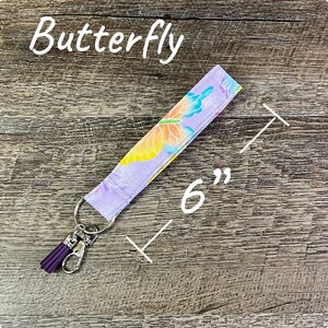 Purple Key Fob Wristlets, Wristlet Keychains With Tassels Lanyard ...