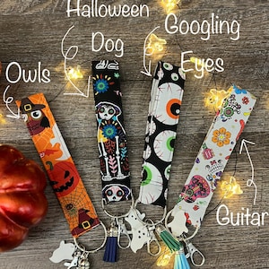 Halloween Wristlet Keychain Tassels Lobster Claw Clipper Spooky ...