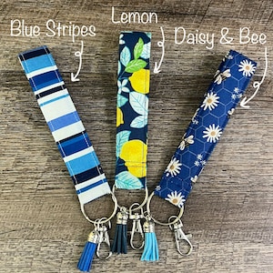 Blue Key Fob Wristlet Keychain, Gift for Blue Lovers Blue Wristlet ...