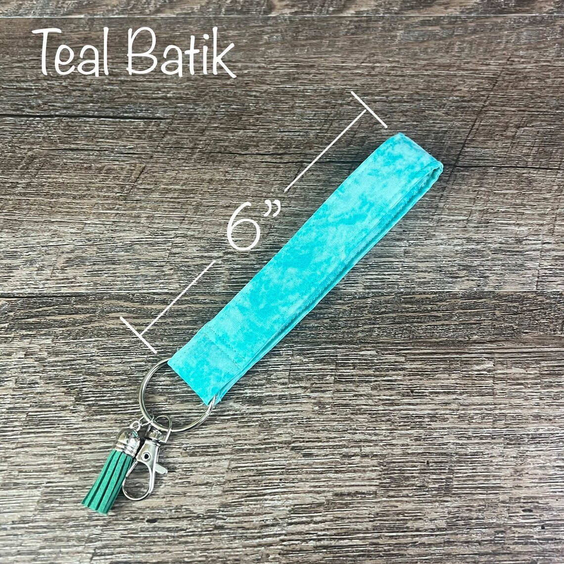 Teal Key Fob Wristlet Keychain Tassels Lobster Claw Clipper Floral Lama ...