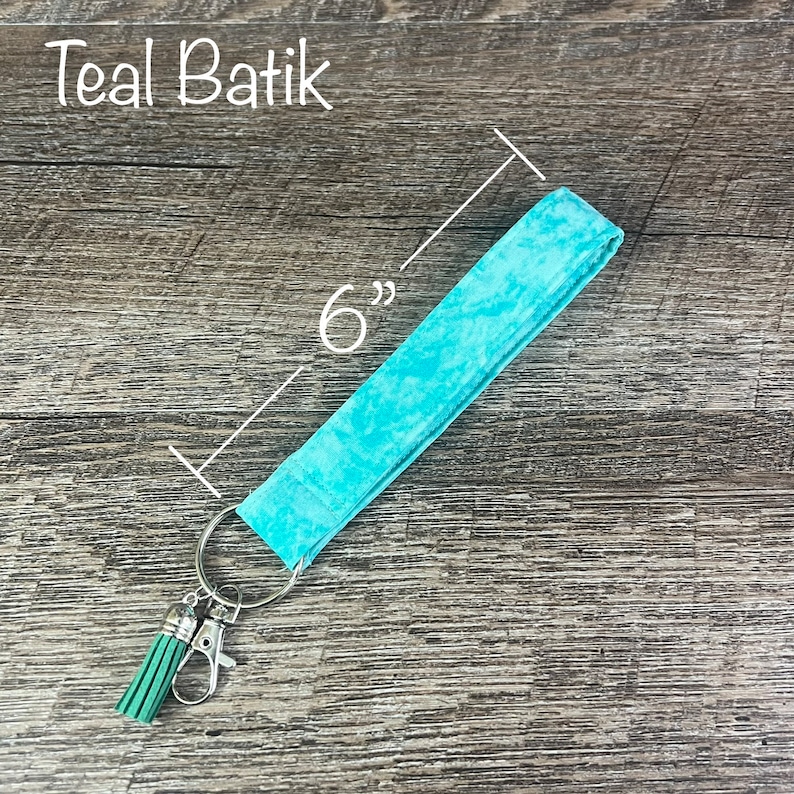Teal Key Fob Wristlet Keychain Tassels Lobster Claw Clipper Floral Lama ...