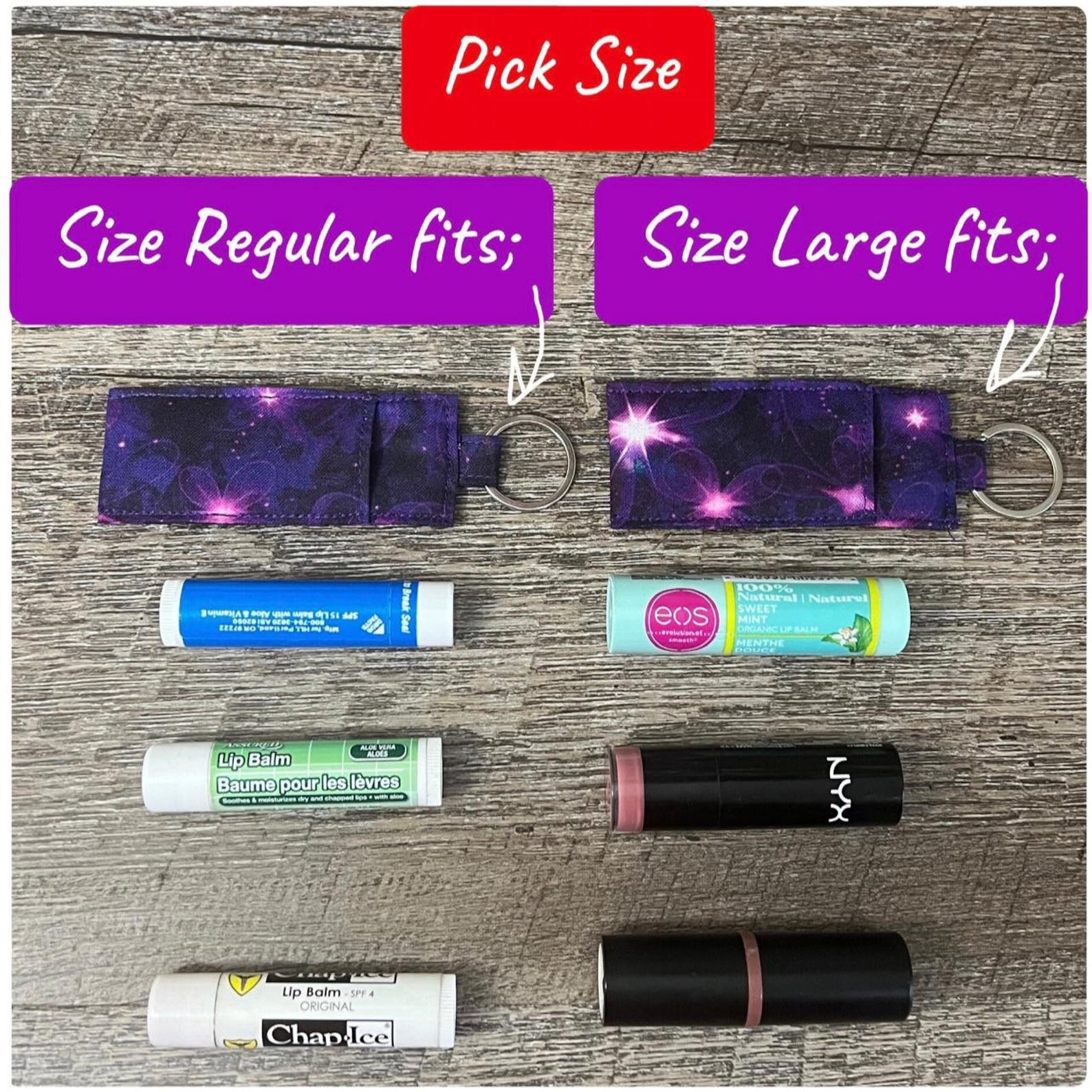 Black Fabric Lip Balm Holder, Handmade Chapstick Pouch, Glitter Floral ...