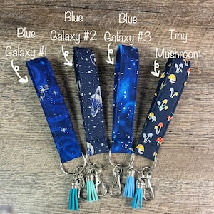 Blue Key Fob Wristlet Keychain, Gift for Blue Lovers Blue Wristlet ...