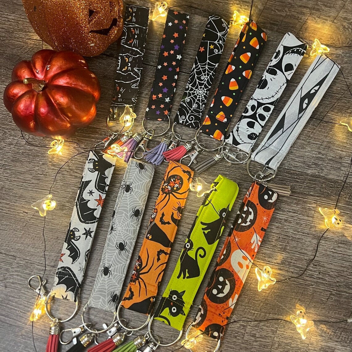 Halloween Wristlet Keychain Tassels Lobster Claw Clipper - Etsy