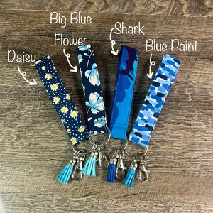 Blue Key Fob Wristlet Keychain, Gift for Blue Lovers Blue Wristlet ...