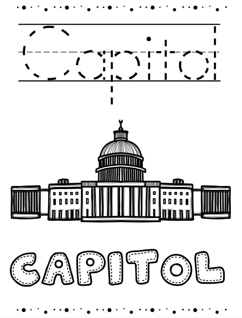 American Landmark Coloring Pages - Etsy