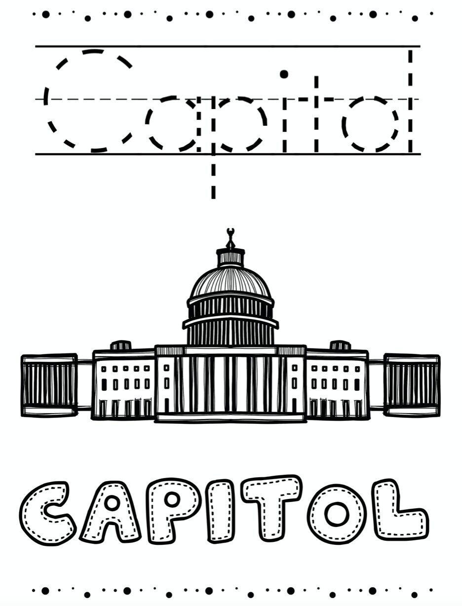 American Landmark Coloring Pages - Etsy