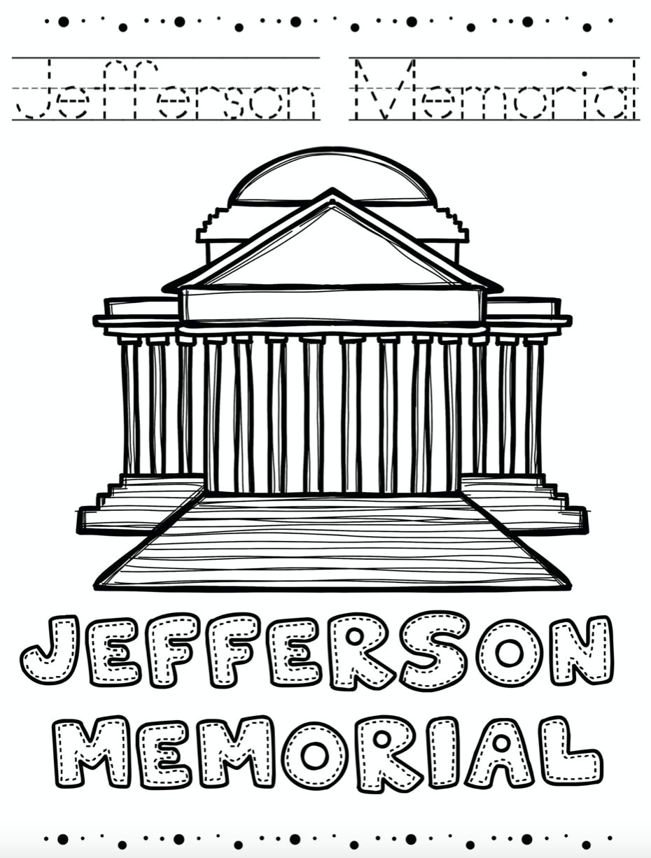 Jefferson Memorial Coloring Page