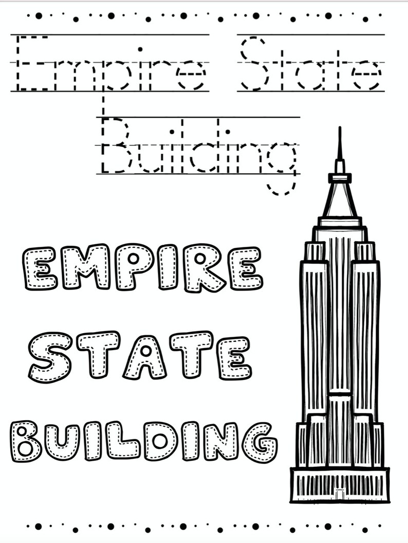American Landmark Coloring Pages - Etsy