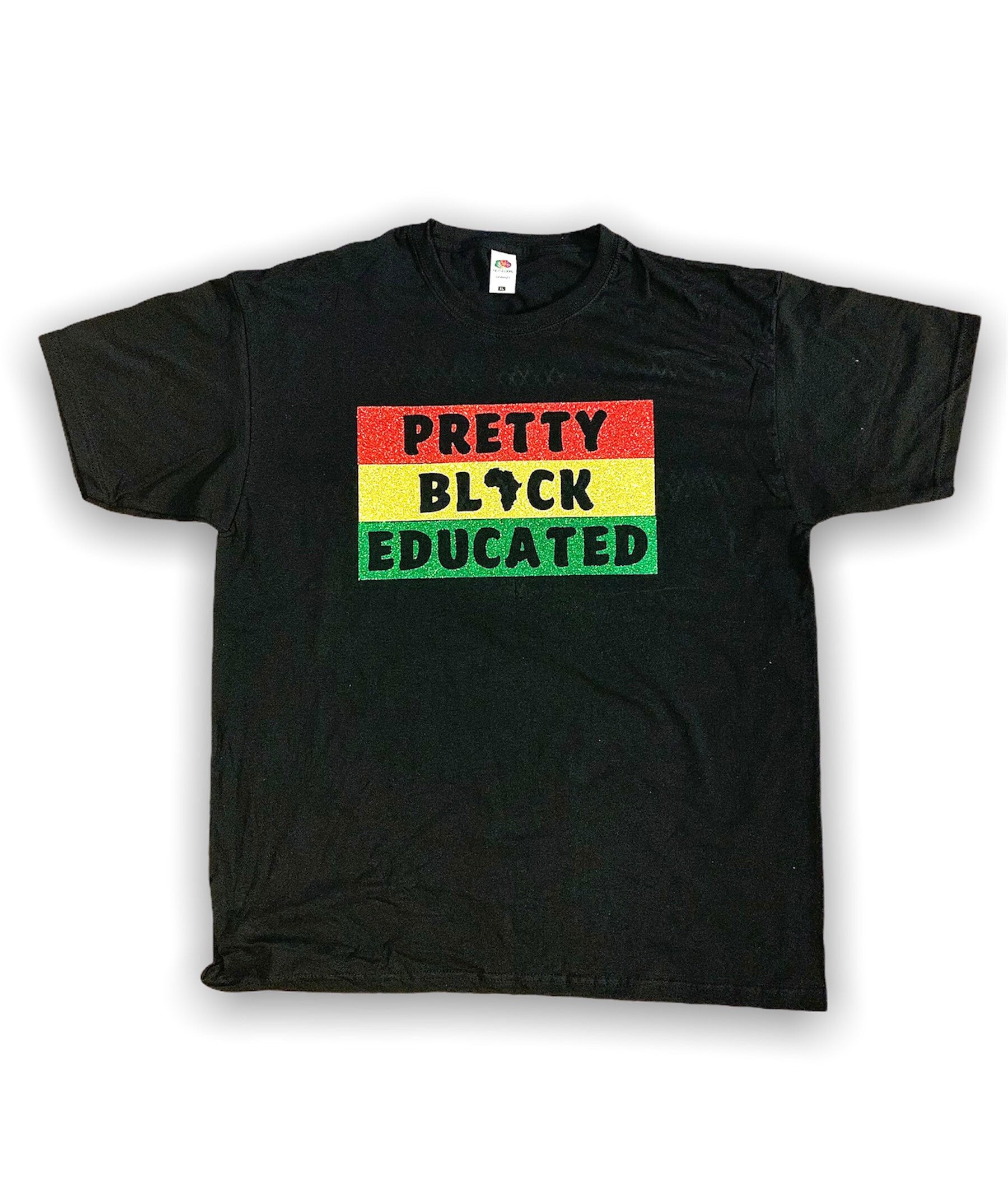 Pretty Black and Educated Glitter T-shirt for Women, Black History ...