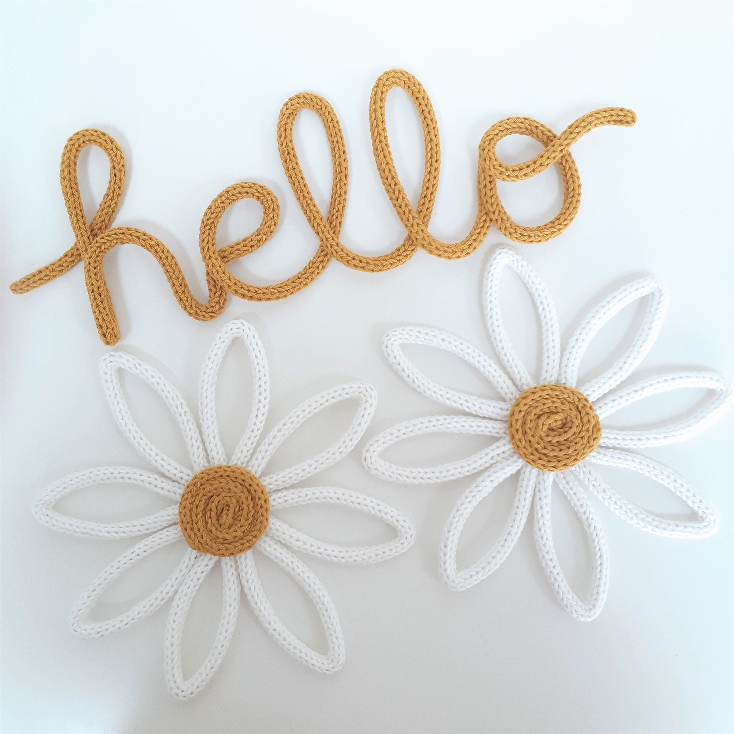 Hello // Knitted Wire Word // Woolly Wire Words // Wire Nursery Decor ...