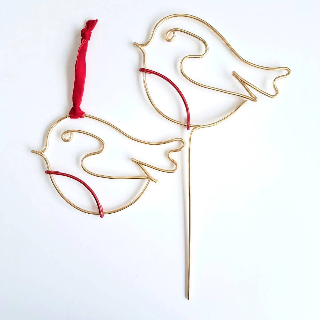 Robin Wire Christmas Decoration // Tree Ornament // Plant Pot Pal - Etsy UK