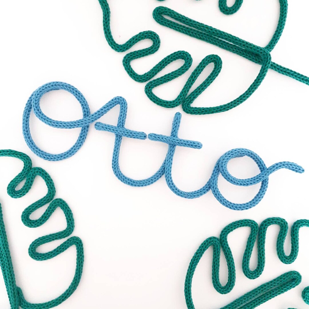 Knitted Wire Words // Nursery Decor // Custom Wire Words // Woolly Wire ...