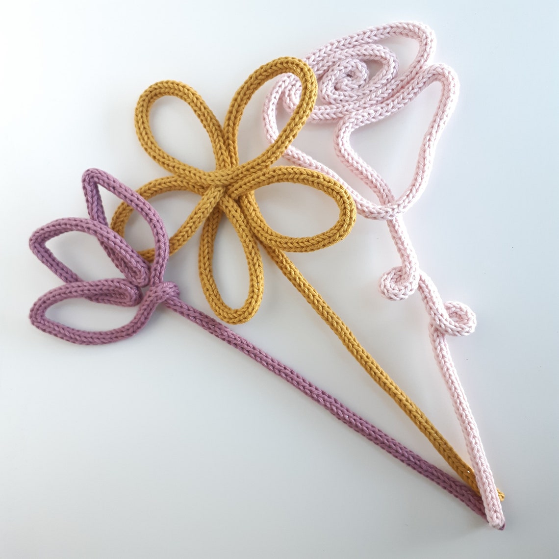 Flower Knitted Wire Decorations // Faux Wire Flowers // Flower Gift ...