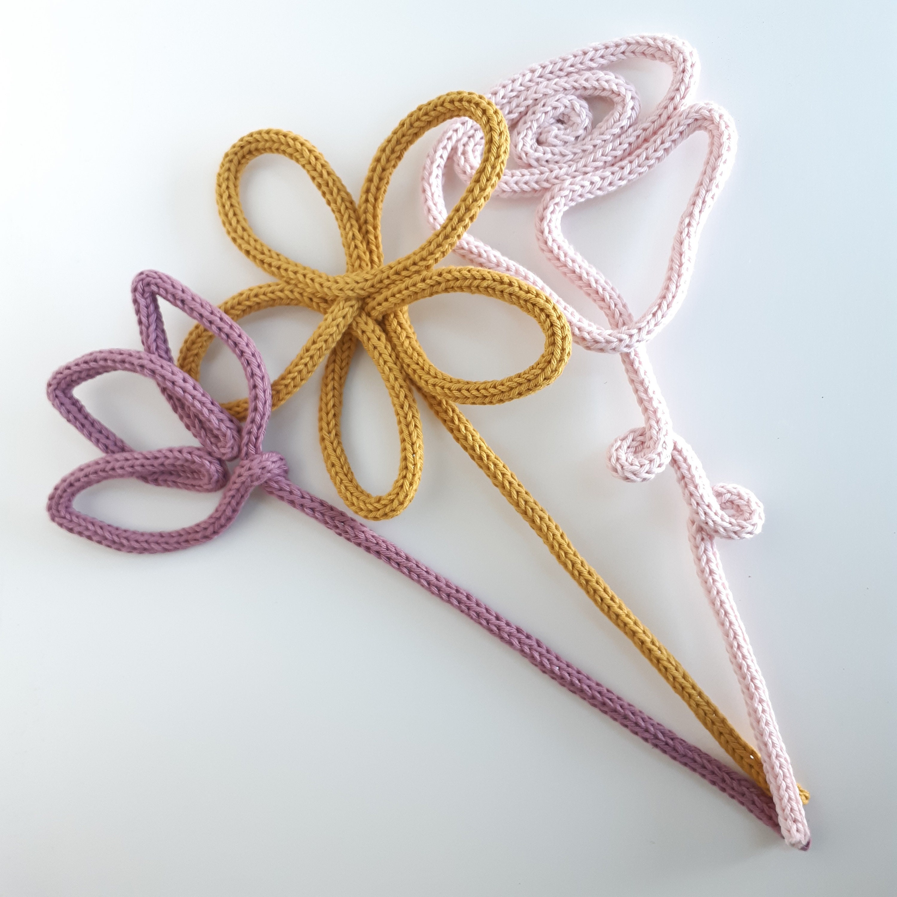 Flower Knitted Wire Decorations // Faux Wire Flowers // Flower Gift ...