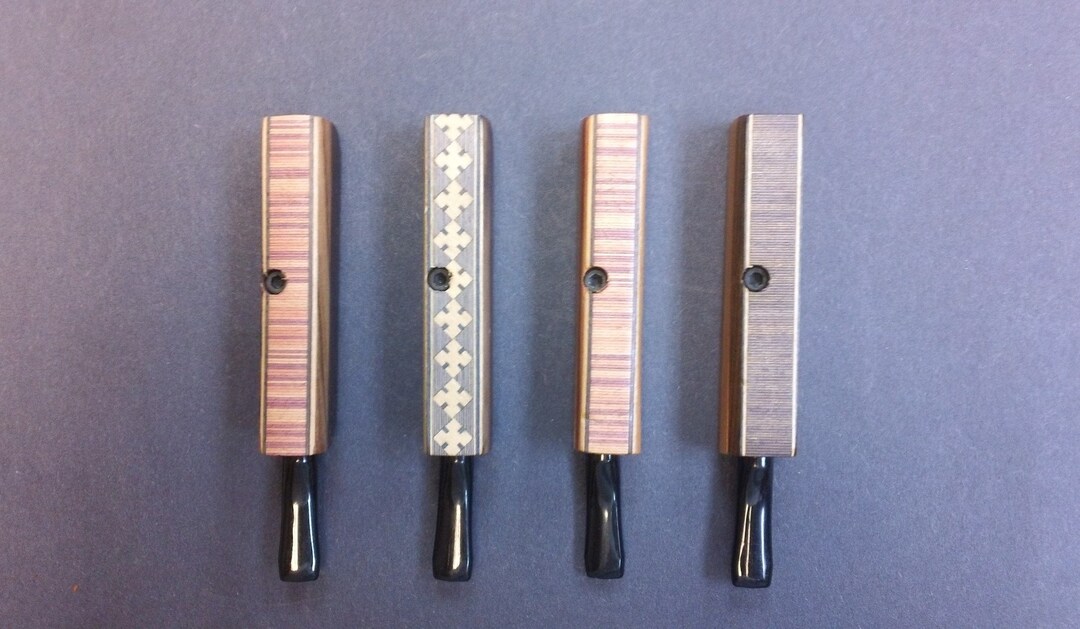 Slim Line Wood Pipe With an Assorted Pattern Inlay Twist Top Lid - Etsy