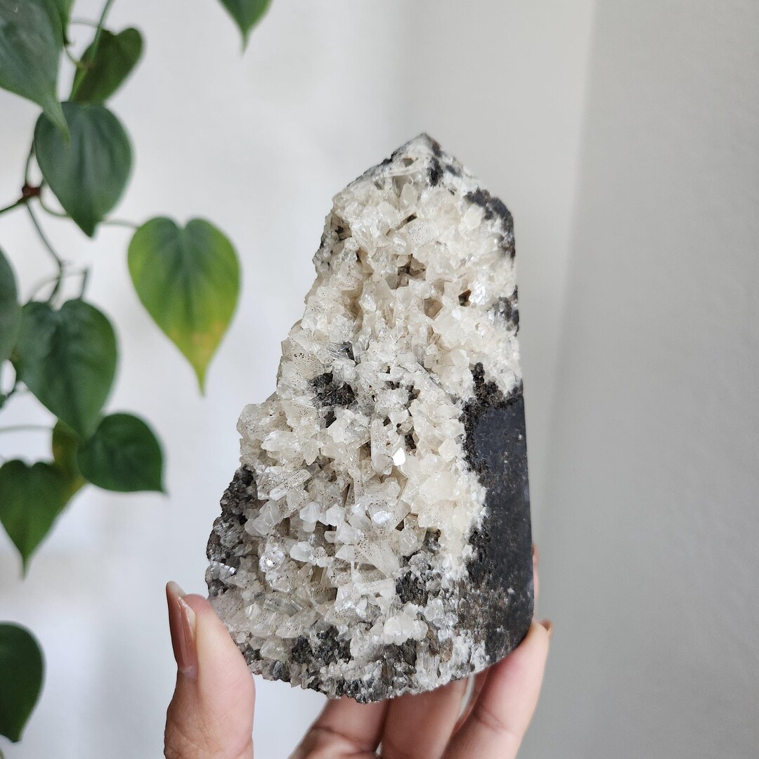 Apophyllite Point • 4.6" Apophyllite Tower • Raw Apophyllite Cluster ...