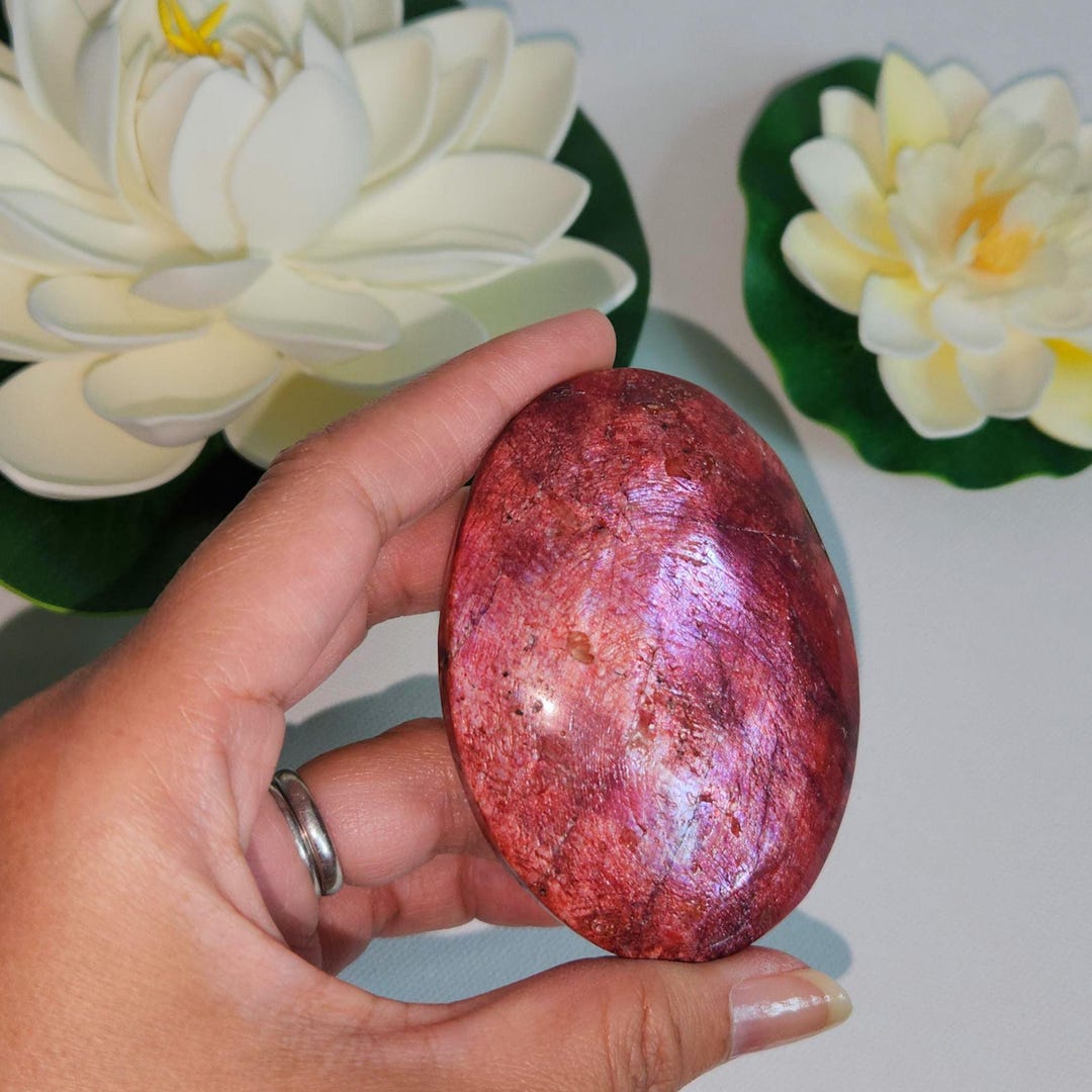 Red Moonstone Palm Stone XL Moonstone Crystal Palmstone Healing ...