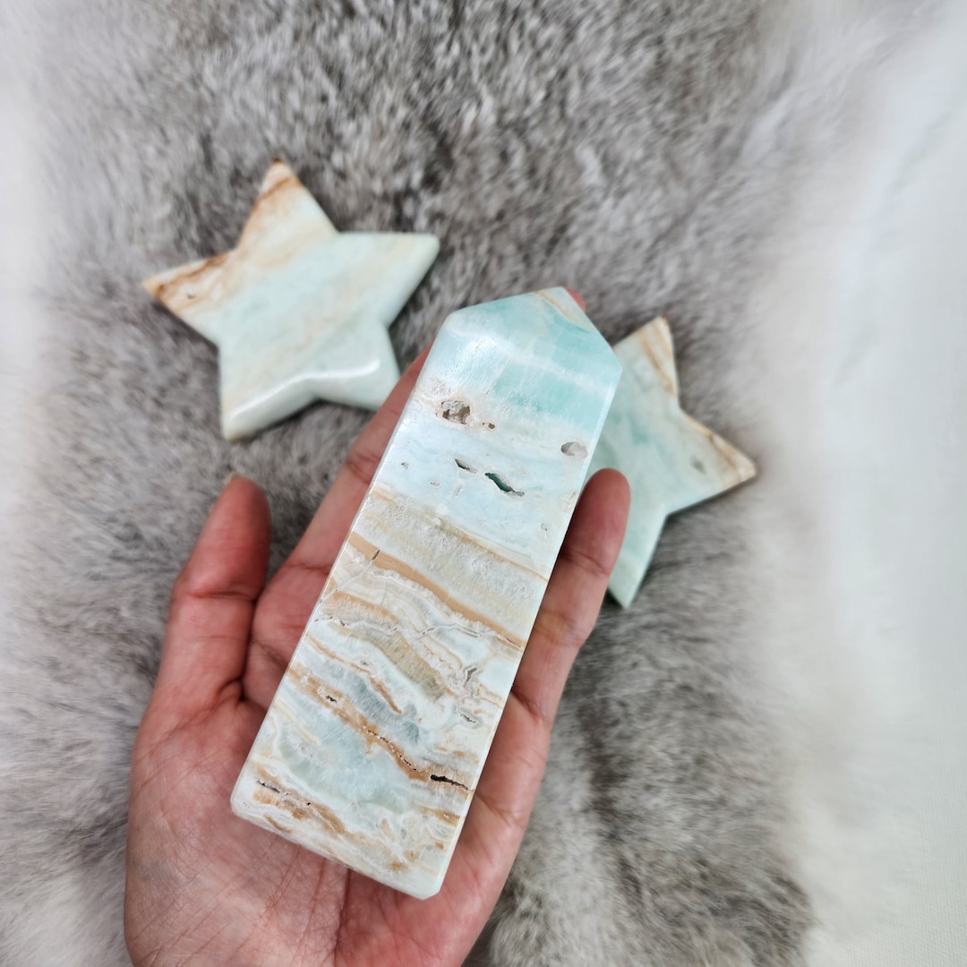 Caribbean Calcite Tower Star | Blue Aragonite Star Tower | Crystal ...