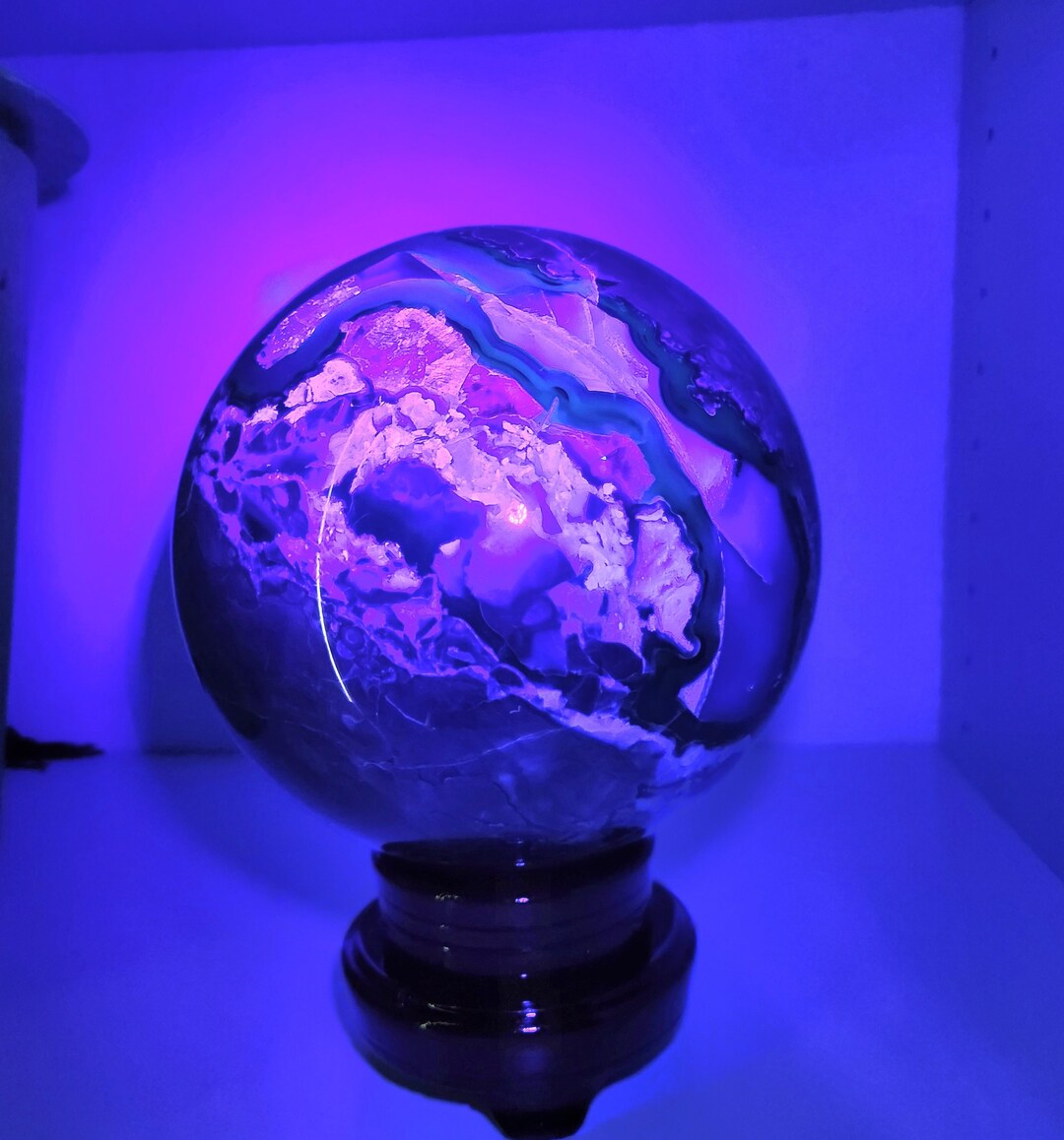 Volcano Agate Sphere XXL Volcanic Agate Sphere 6.5 UV Reactive Agate ...