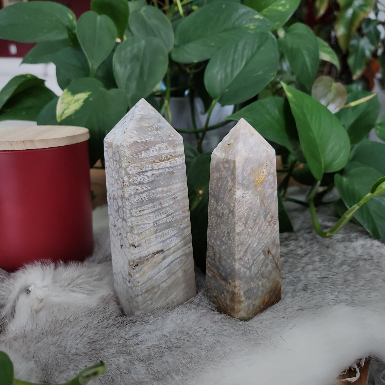 Coral Jade Tower • 5" Coral Jade Crystal Point • Crystal Home ...
