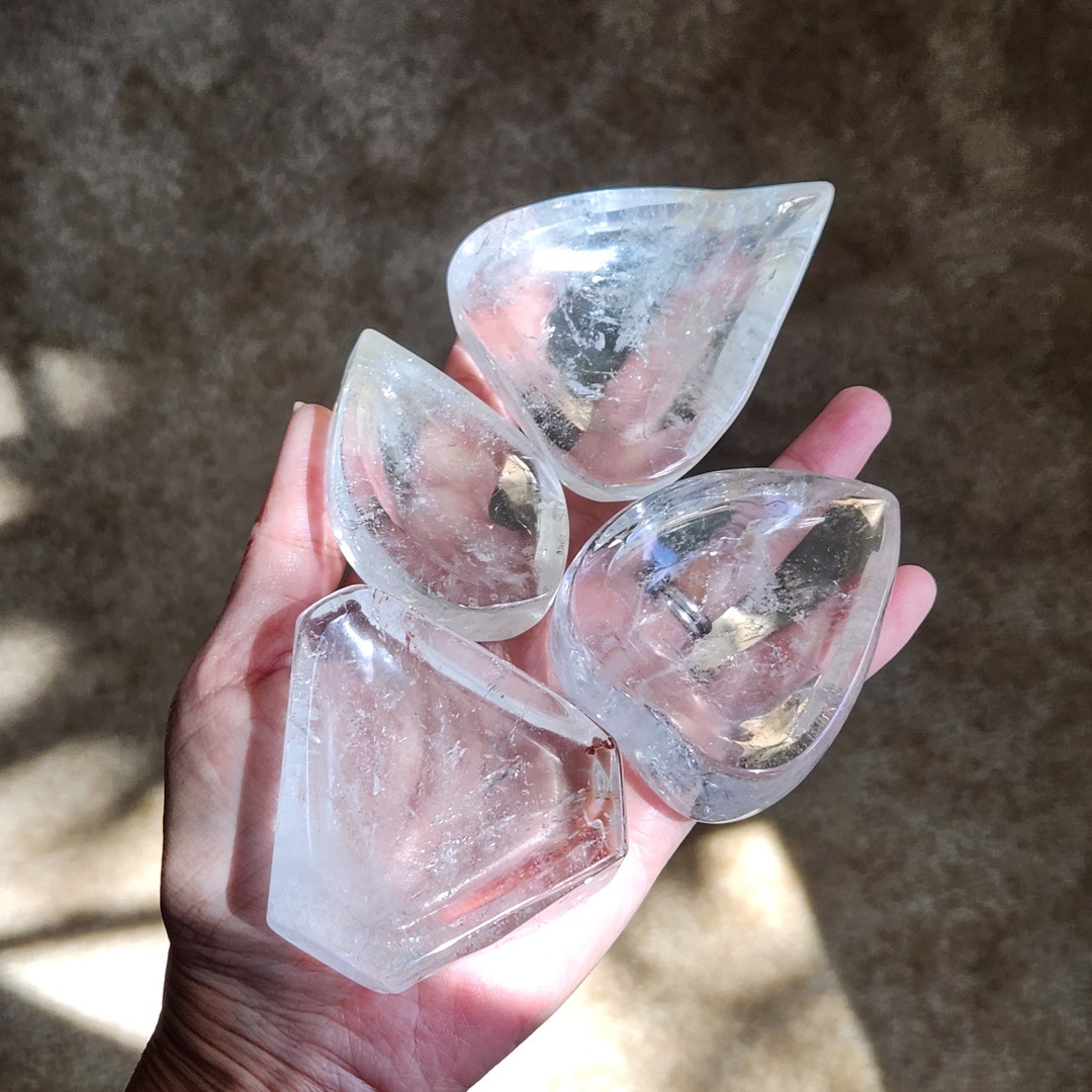 Clear Quartz Bowl • Clear Quartz Dish • Crystal Trinket Dish • Crystal ...