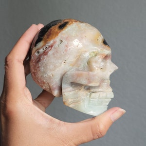 Caribbean Calcite Skull • 4" Crystal Skull Carving • Alter Crystal ...