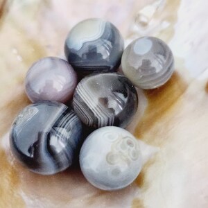 Agate Sphere - Mini Small Black Gray Agate Crystal Spheres • Alter ...