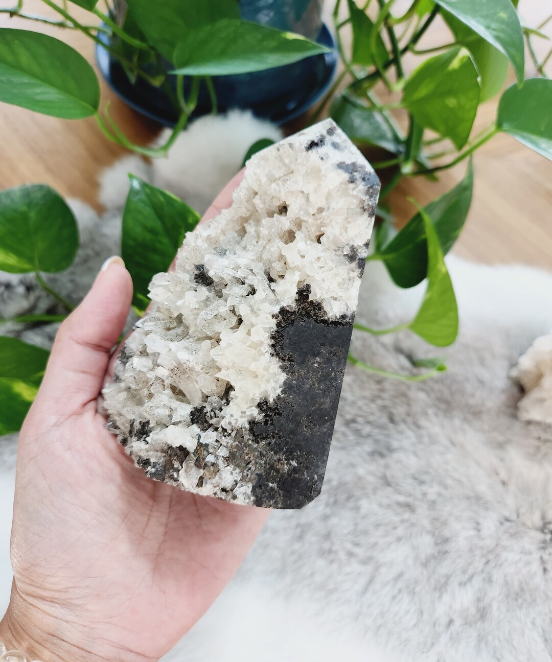 Apophyllite Point • 4.6" Apophyllite Tower • Raw Apophyllite Cluster ...
