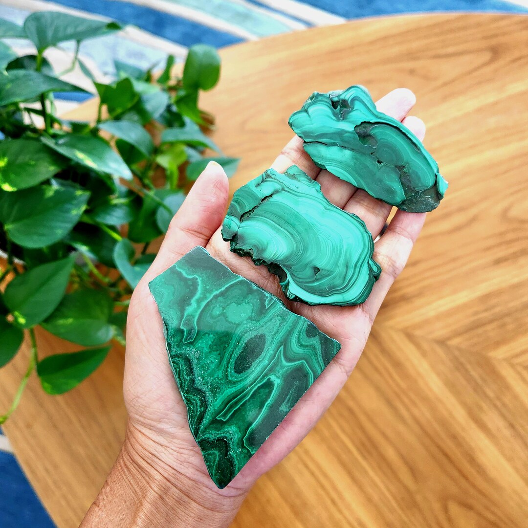 Malachite Slab • Malachite Slice • Malachite Free Form • Polished ...