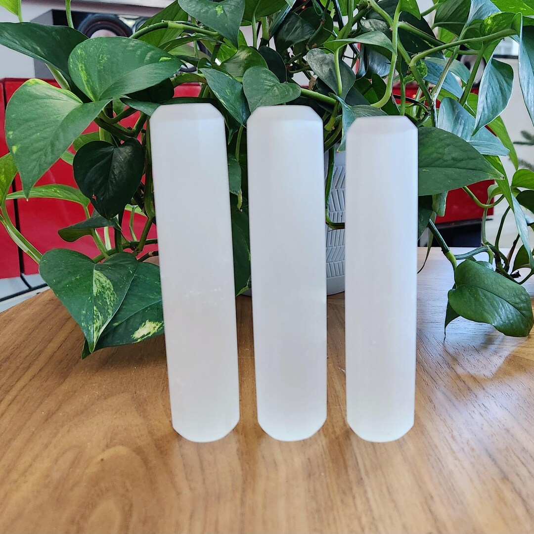 Selenite Harmonizer - 6" Selenite Stick- Satin Spar Stick Cleansing ...