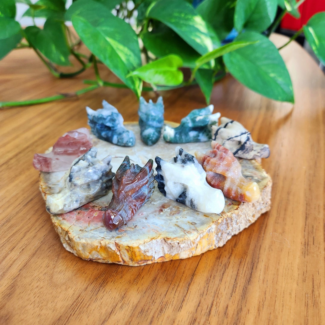 Dragon Head Skull Crystal, Small Crystal Dragon Heads, Metaphysical ...
