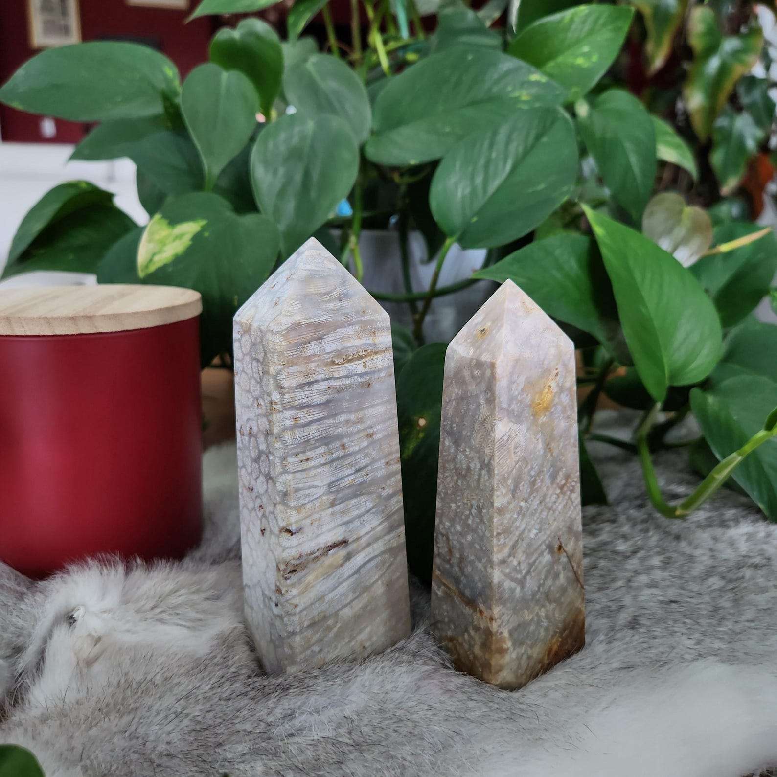 Coral Jade Tower • 5" Coral Jade Crystal Point • Crystal Home ...