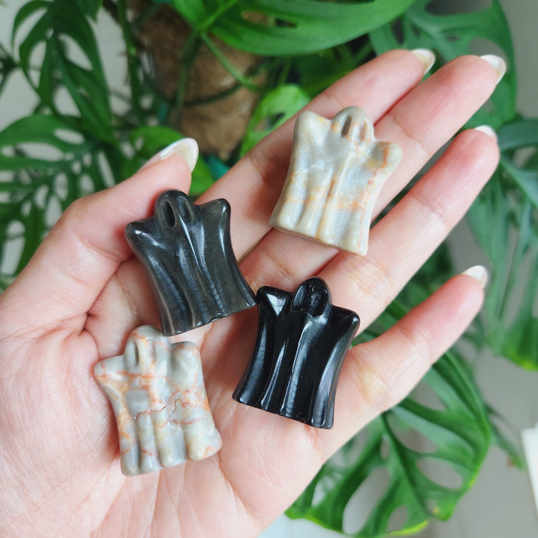 Ghost Carving, 1.5 Crystal Halloween Ghoul Crystal, Ghost Statue ...