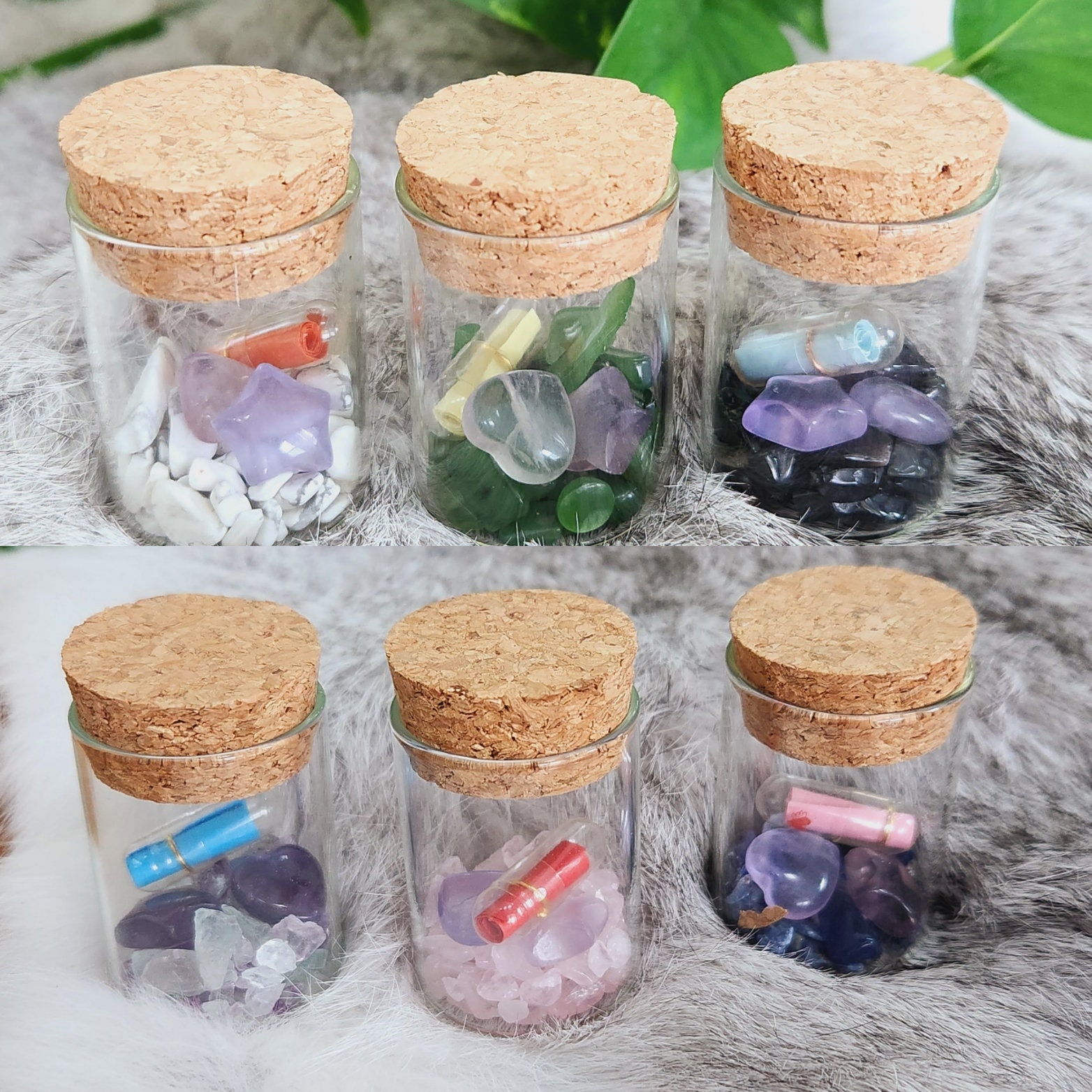 Wish Bottle, Crystal Chips Wishing Jars •gemstone Bottle - Personalized ...