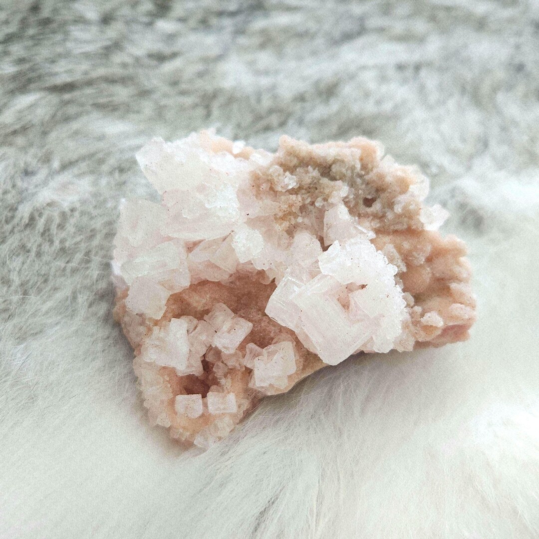 Pink Halite Cluster • Cubic Halite Mineral • Halite Specimen • Crystal ...