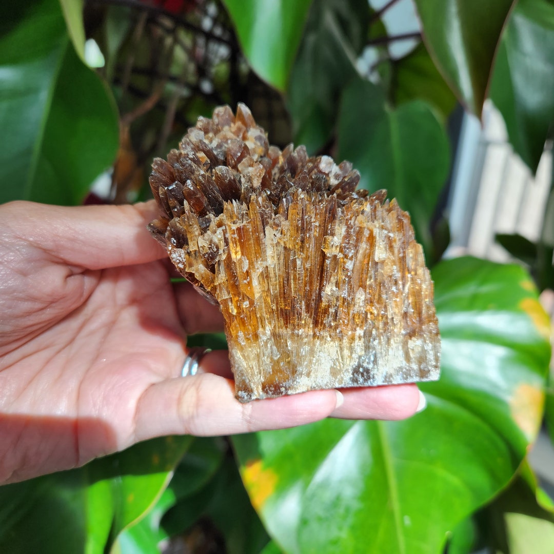 Amber Calcite Specimen • Raw Amber Calcite Mineral Cluster - Honey ...