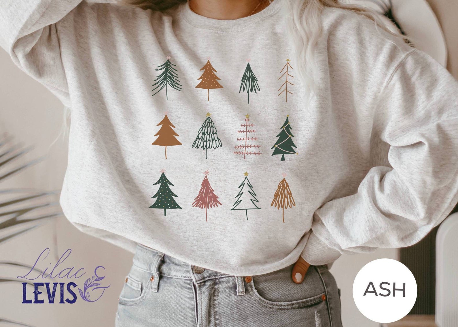 Christmas Trees Sweatshirt Christmas Sweatshirt for Women - Etsy