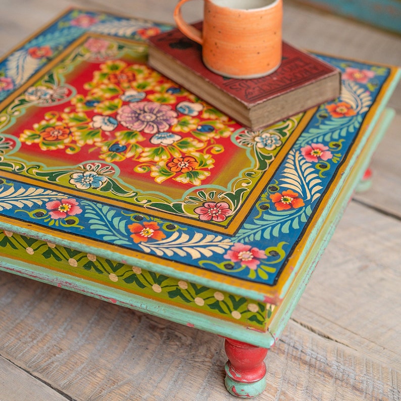 Rishika Hand Painted Bajot Table - Etsy