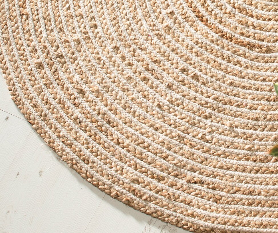 Eco-friendly Natural Braided Round Jute Rug - 90cm, 120cm, 150cm - Etsy UK