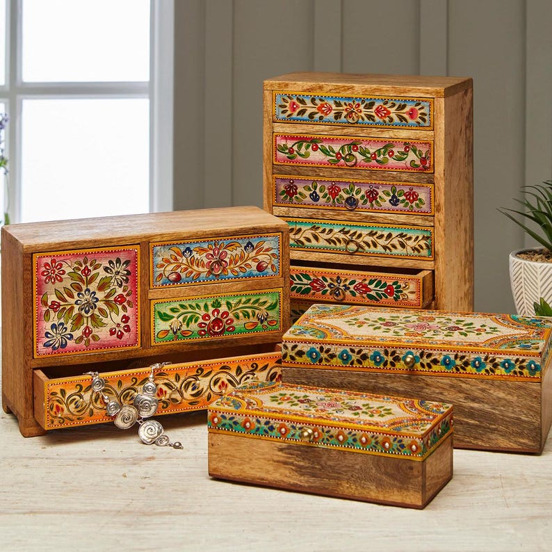 Zaha Hand Painted Trinket Box - Etsy
